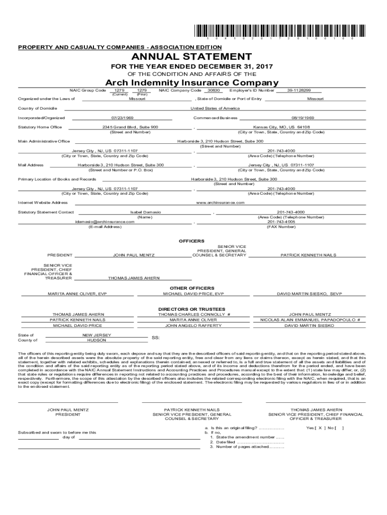 Fillable Online Order and Exam Report - Arch Indemnity Insurance ...