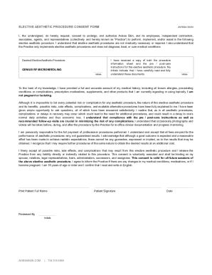 Fillable Online Aesthetic Treatment Consent Form Template Fax Email ...