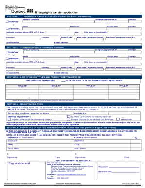 Fillable Online Application to Transfer Mining Claims (Company) Fax ...