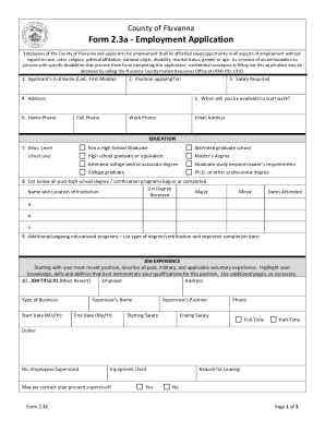 Fillable Online Form 2.3a - Employment Application Fax Email Print ...