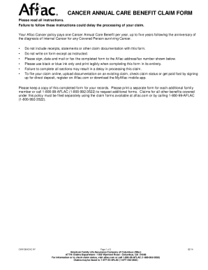 Fillable Online Aflac Cancer Screening Benefit Claim Form - Fill Online ...