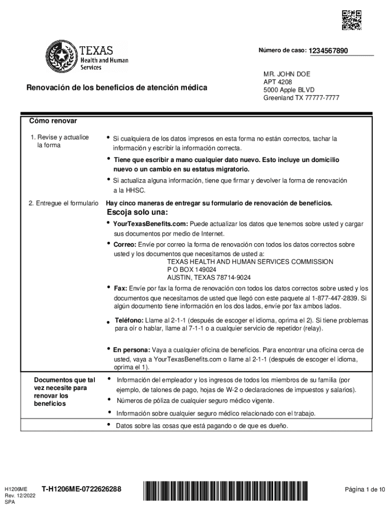 Completable En línea Sample Form H1206 ME - Spanish Fax Email Imprimir ...