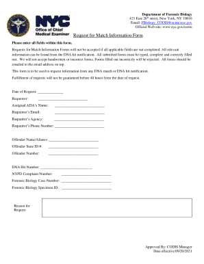Fillable Online Forensic Biology Discovery Request Form Fax Email Print ...