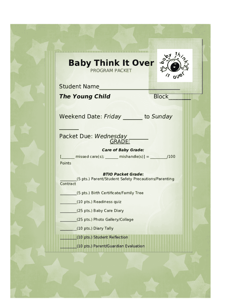 Baby Think It Over Alternative Project.pdf Doc Template | pdfFiller