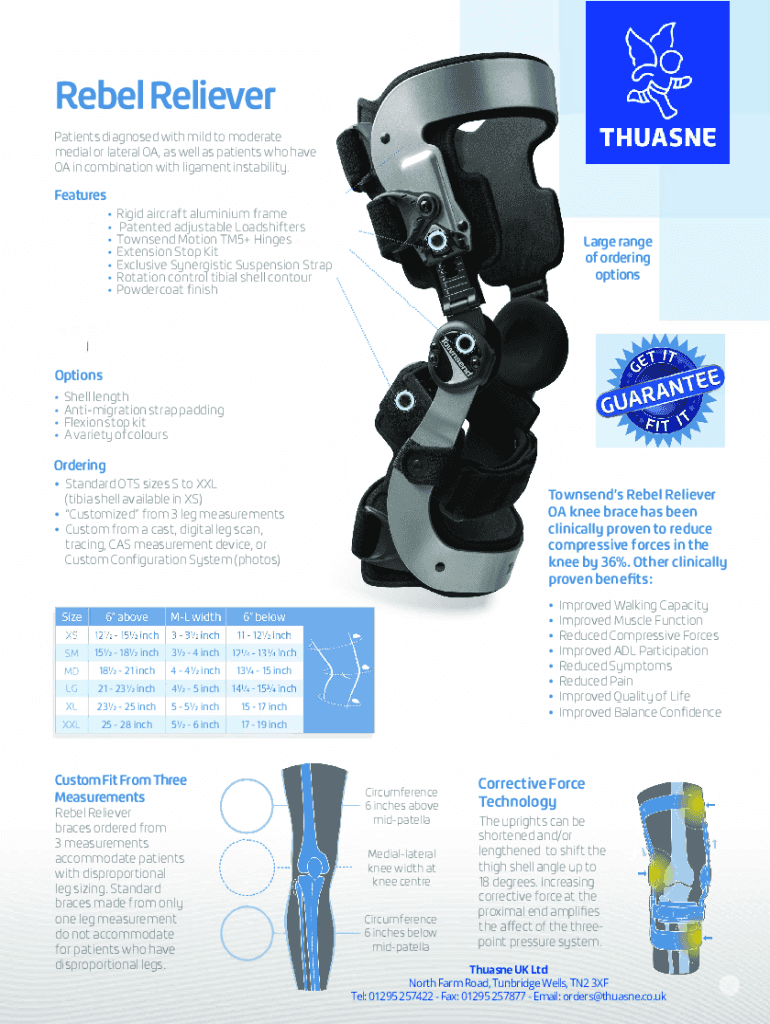 Fillable Online Rebel Reliever Knee Brace on Patient Pain and Function ...