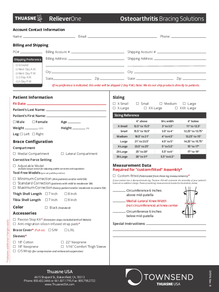 Fillable Online Action Reliever Osteoarthritis knee brace - Buy Direct ...