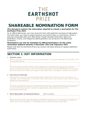 shareable nomination Doc Template | pdfFiller