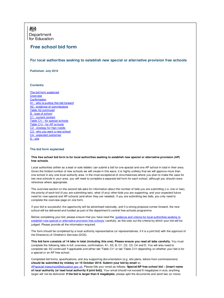 Fillable Online The bid form explained Fax Email Print - pdfFiller