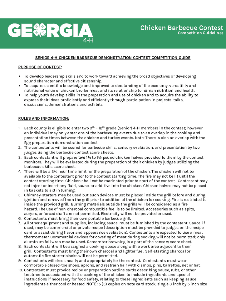 Fillable Online Chicken Barbecue Contest Fax Email Print - pdfFiller