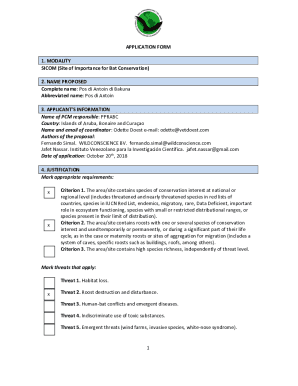 Fillable Online Application Form for Site of Importance for Bat ... Fax ...