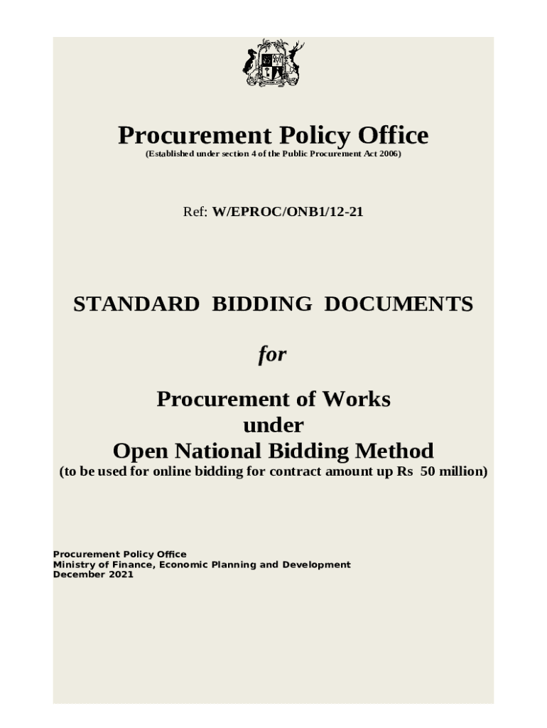 SBD-ePs - Procurement Policy Office - Government of Mauritius - ppo ...