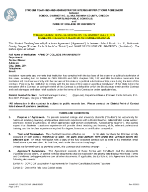 1 AFFILIATION AGREEMENT STUDENT TEACHER ... Doc Template | pdfFiller