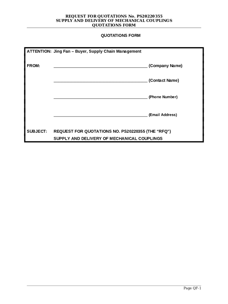 Quotation Appendix 2 and Appendix 3 - bids vancouver Doc Template ...