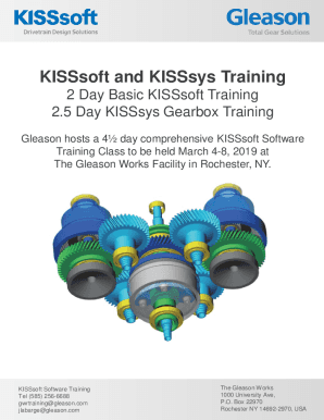 Fillable Online 2 Day Basic KISSsoft Training 2.5 Day KISSsys Gearbox ...