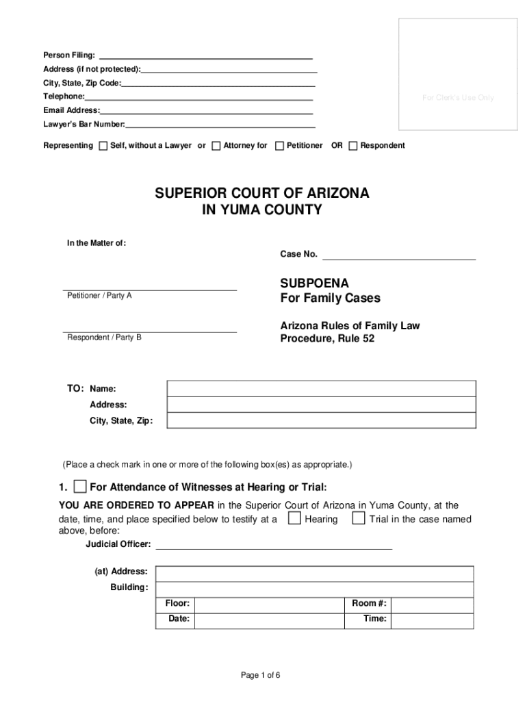 Fillable Online FAMILY SUBPOENA 1 HOW TO OBTAIN AND SERVE A FAMILY ...