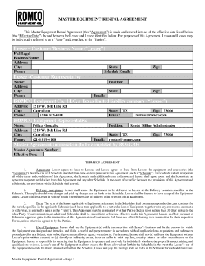 Fillable Online Master Rental/Lease Agreement Fax Email Print - pdfFiller