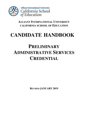 Fillable Online candidate handbook preliminary administrative services credential Fax Email ...