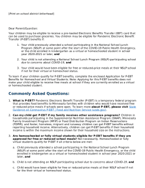 PEBT Request Letter Attachment - education mn Doc Template | pdfFiller
