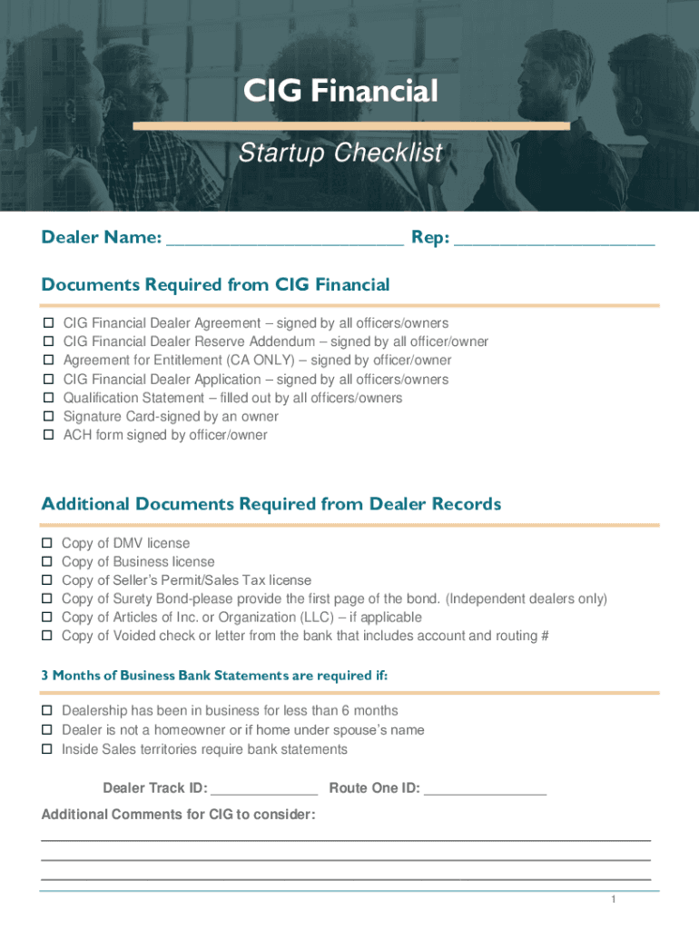 Fillable Online CIG Financial - Serving the Auto Finance Industry for ...