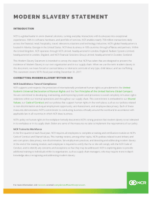 Fillable Online MODERN SLAVERY STATEMENT Fax Email Print - pdfFiller
