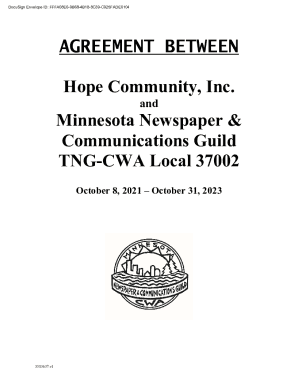 Fillable Online AGREEMENT BETWEEN Hope Community, Inc. Minnesota ...