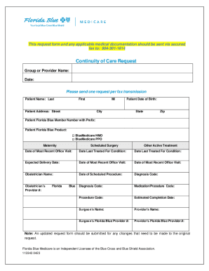 Fillable Online Continuity of Care Request 904-301-1614 Fax Email Print ...