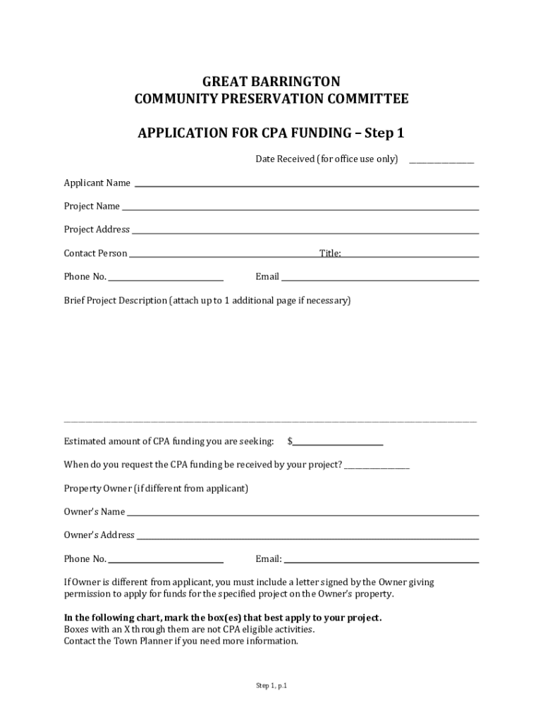 Fillable Online CPA Funding Application Form Fax Email Print - pdfFiller