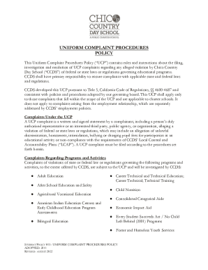 Fillable Online Board Policy Uniform Complaint Procedures (UCP ...