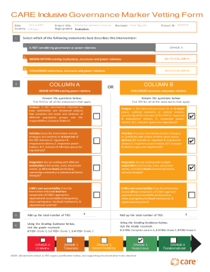 Fillable Online CARE Inclusive Governance Marker Vetting Form Fax Email ...
