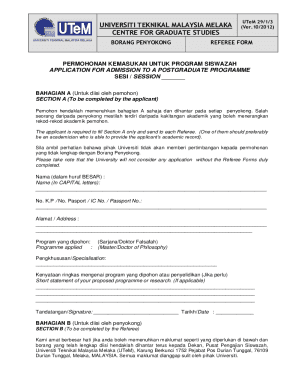 Fillable Online Referee Form - Melaka Fax Email Print - pdfFiller