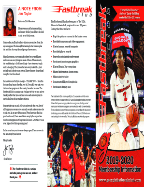 Fillable Online Membership Information - Fastbreak Club Fax Email Print ...