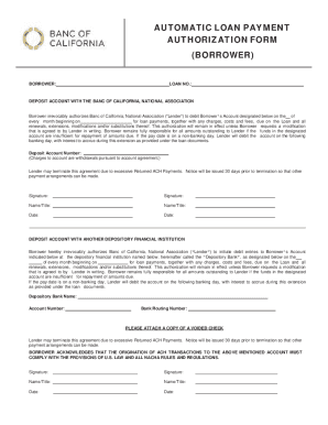Fillable Online AUTOMATIC LOAN PAYMENT AUTHORIZATION FORM ( ... Fax ...