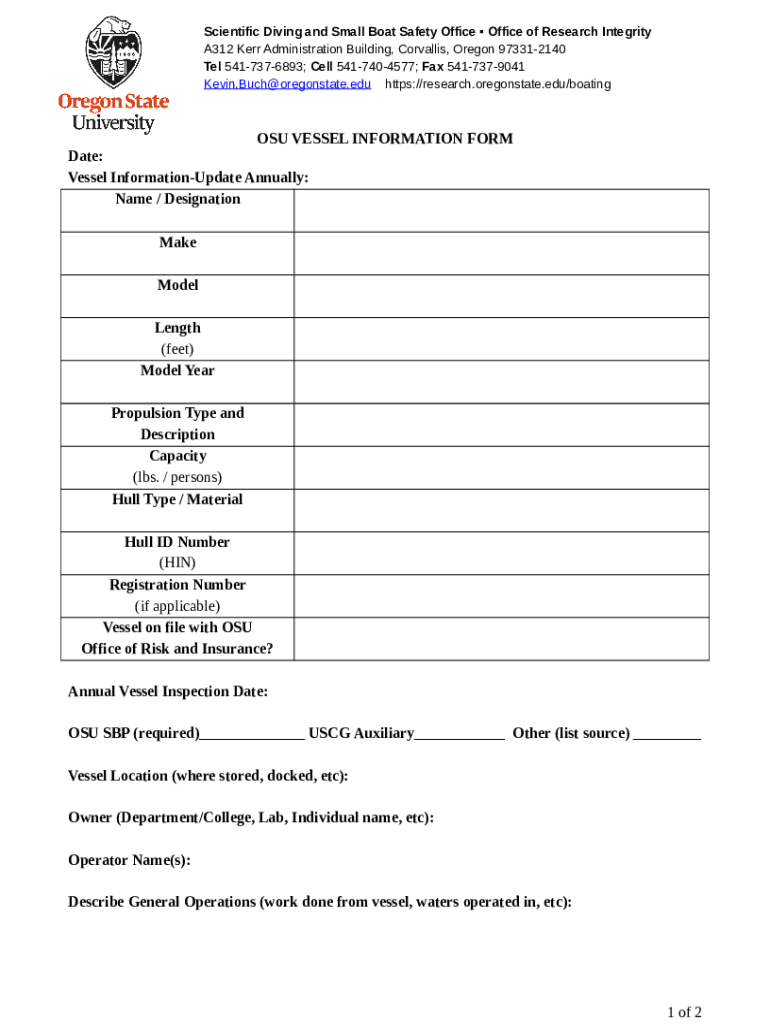 APPLICATION FOR OSU SCIENTIFIC SCUBA DIVING ... - research oregonstate Doc Template | pdfFiller