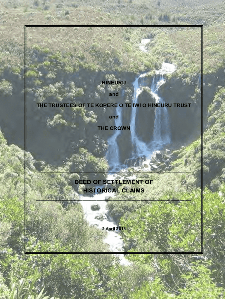 Fillable Online Te Kpere o te iwi o Hineuru Trust Deed Fax Email Print - pdfFiller