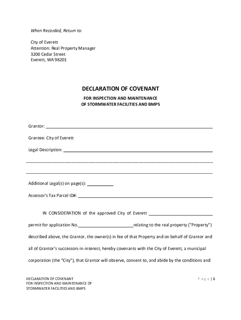 Fillable Online DECLARATION OF COVENANT FOR INSPECTION AND ... Fax Email Print - pdfFiller