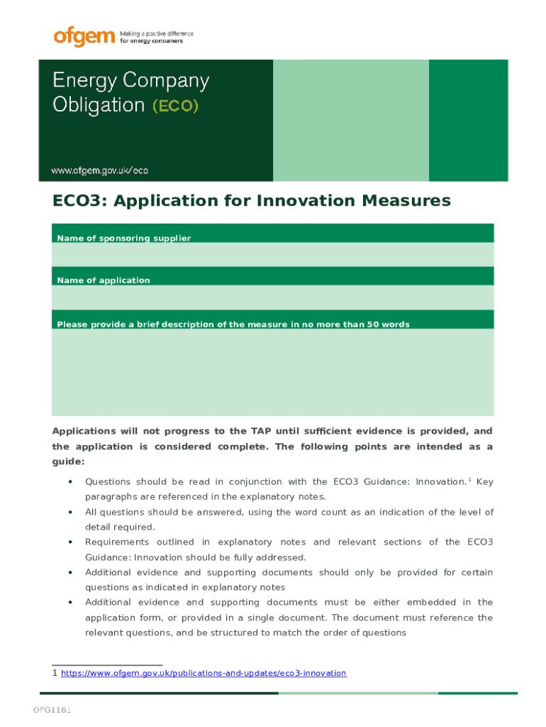 ECO3 Innovation Measure Doc Template | pdfFiller