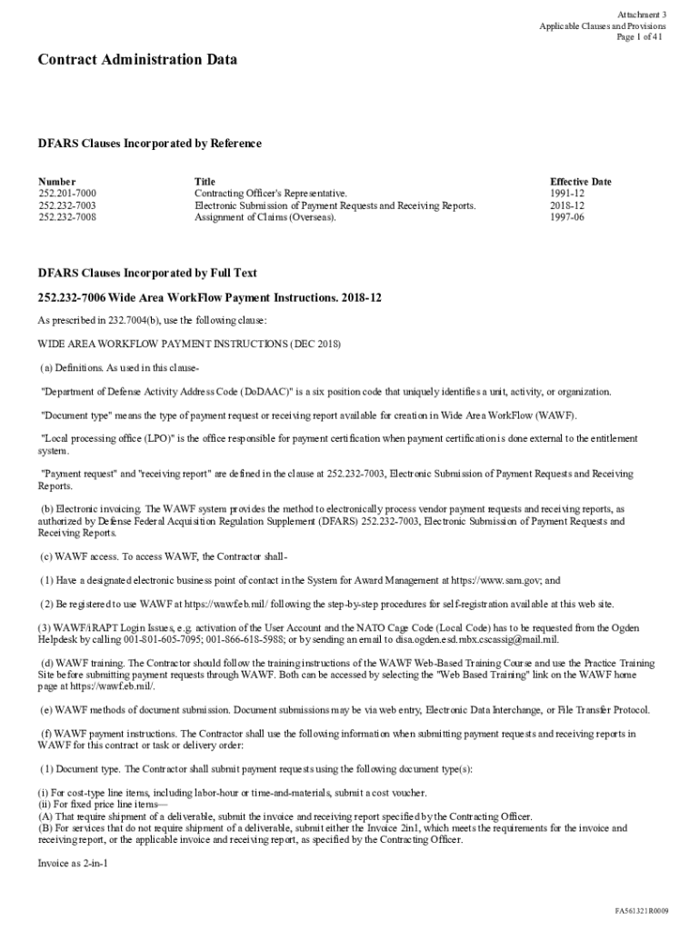 Fillable Online 252.232-7003 Electronic Submission of Payment Requests ...
