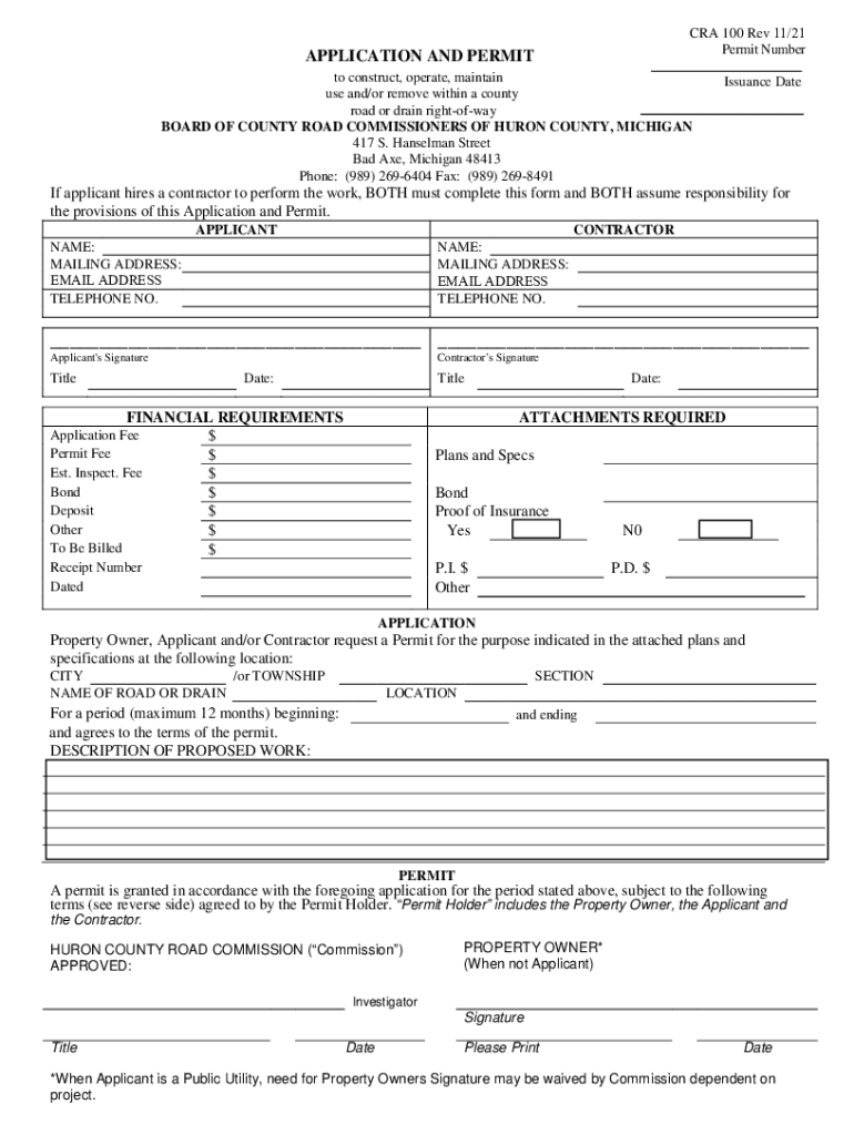 Fillable Online Right of way permiting and public road standards rules ...