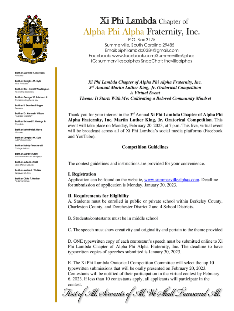 Fillable Online Xi Phi Lambda Chapter of Alpha Phi Alpha Fraternity, Inc. Fax Email Print ...
