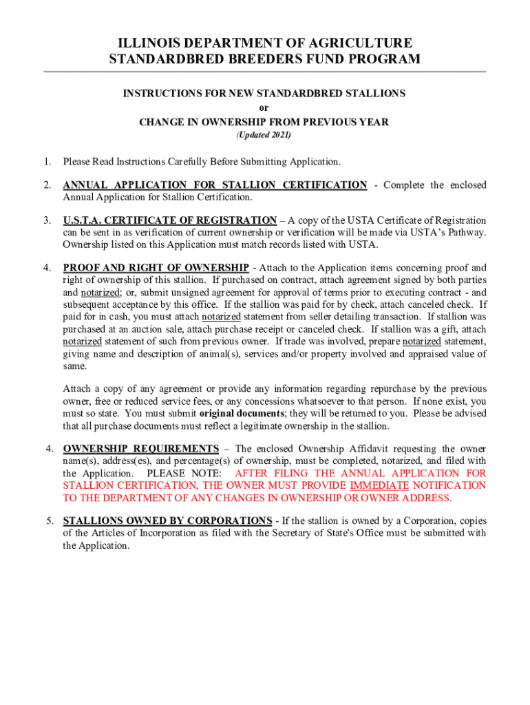 Fillable Online application for stallion certification Fax Email Print ...