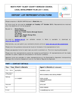 Fillable Online DEPOSIT LDP REPRESENTATION FORM Fax Email Print - pdfFiller