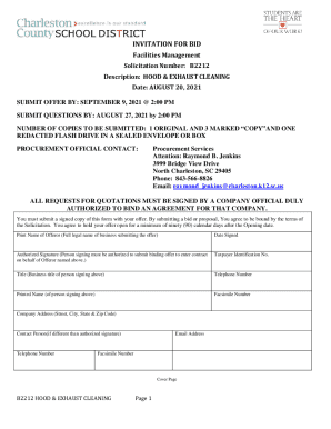 Fillable Online Solicitation Number: B2212 Fax Email Print - pdfFiller