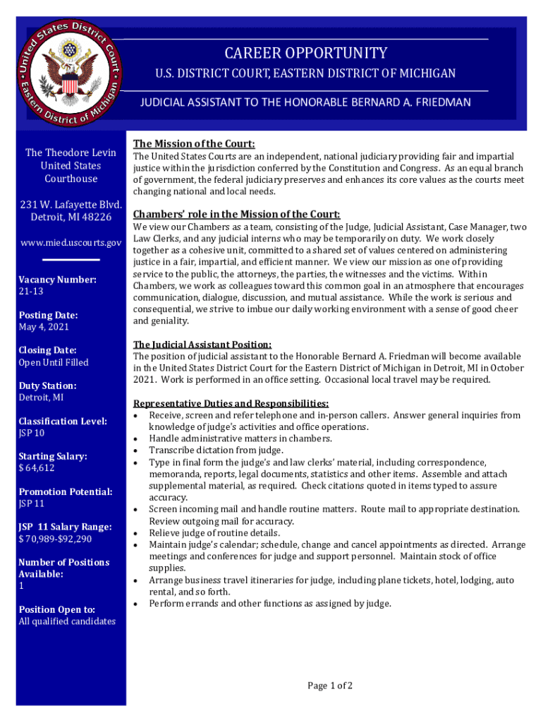 Fillable Online Judge Bernard A. Friedman Fax Email Print - pdfFiller