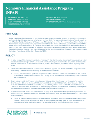 Fillable Online Financial Assistance Program Uninsured Discount Program ...