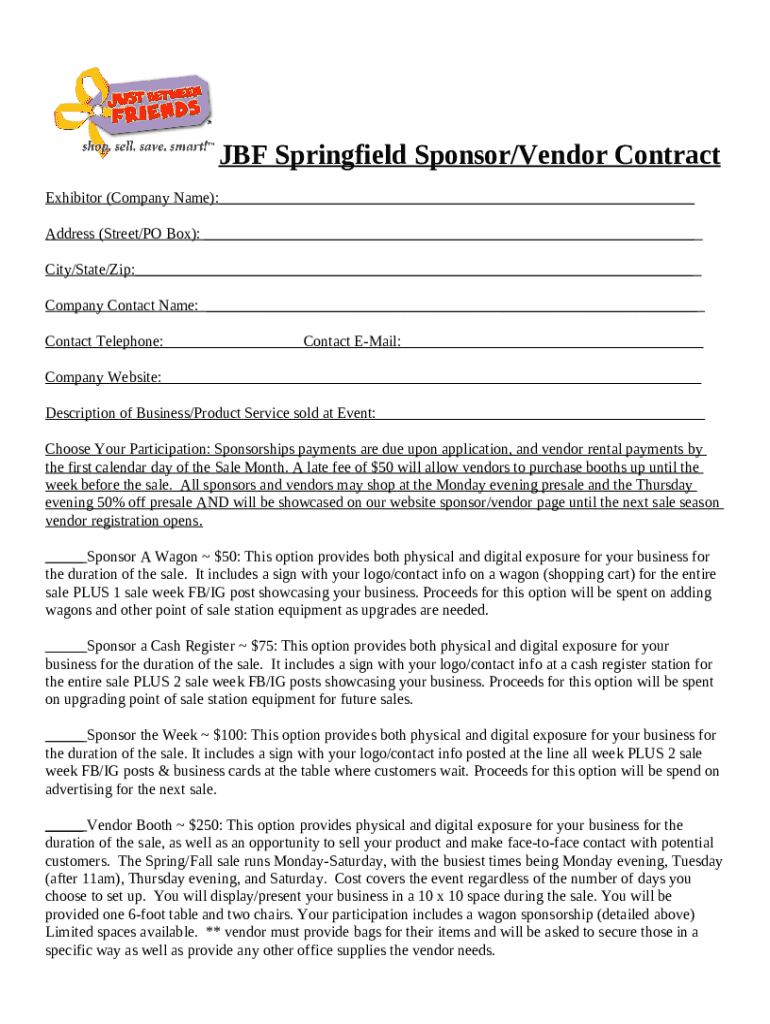 HOW TO SELL - Springfield - Just Between Friends Doc Template | pdfFiller