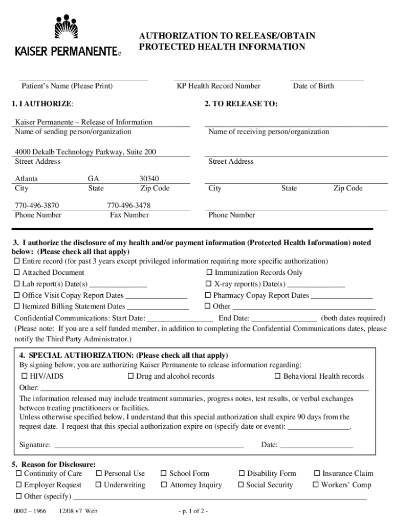 Fillable Online AUTHORIZATION TO RELEASE/OBTAIN PROTECTED ... Fax Email Print - pdfFiller