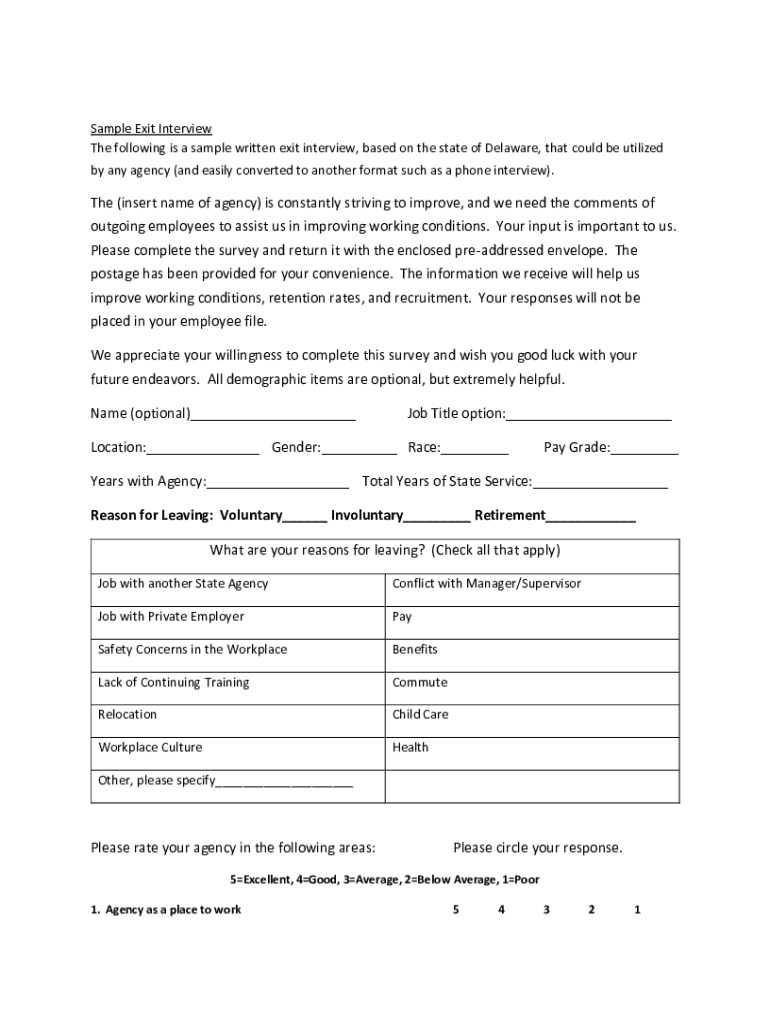 Fillable Online Sample Exit Interview.docx Fax Email Print - pdfFiller