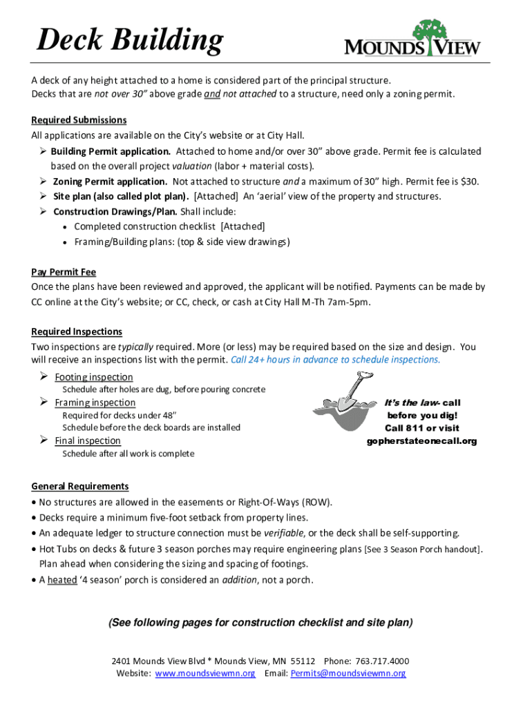 Fillable Online Do I Need a Permit to Build a Deck? Fax Email Print ...