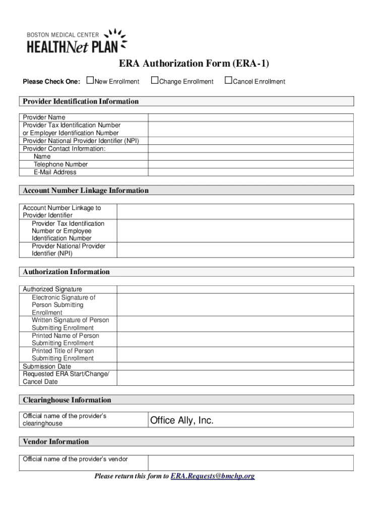 Fillable Online EFT/ERA Authorization Agreement InstructionsProviders ...