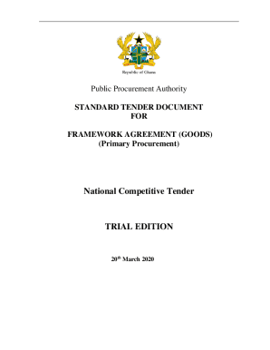 Fillable Online Invitation for Tenders Framework Agreement(s) for Goods ...